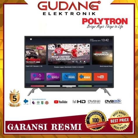 Jual TV LED 43 INCH POLYTRON PLD 43AS1558 SMART TV GARANSI 5 TAHUN Di