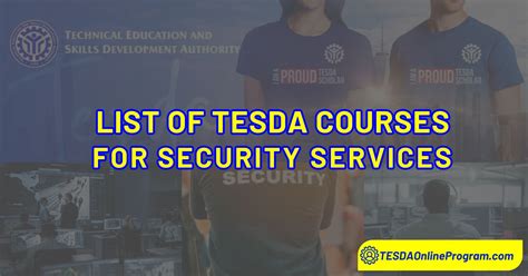 List Of Tesda Courses For Security Services Tesda Online Program