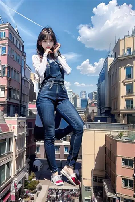 Ai Art Giantess Outdoors By Redskies Pixai
