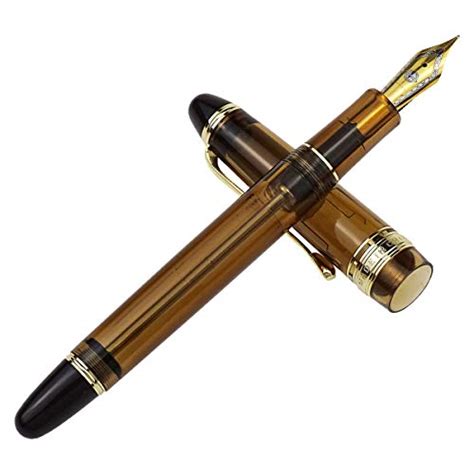 Wing Sung 699 Vaccum Filling Fountain Pen Fine Nib Brown Translucent