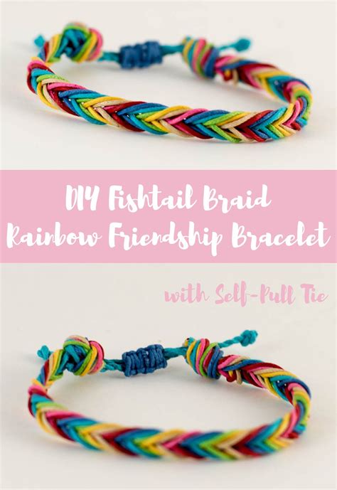 Diy Rainbow Fishtail Braid Macrame Friendship Bracelet Artofit
