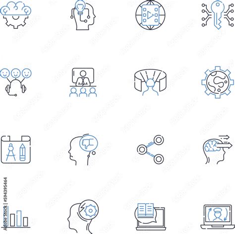 Market Segmentation Line Icons Collection Demographics Psychographics