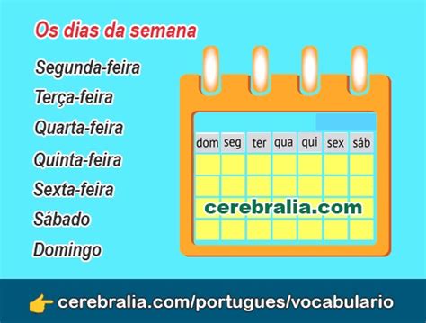 LOS DÍAS DE LA SEMANA EN PORTUGUÉS