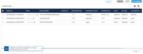 Callback Management