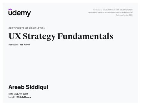 Udemy Course Completion Certificate Areeb Siddiqui