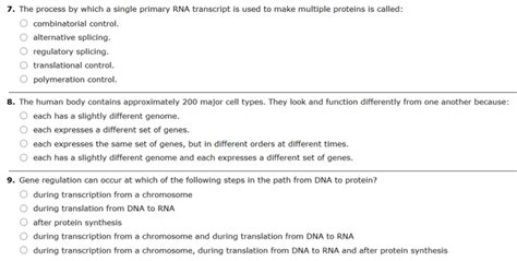 Solved The Process By Which A Single Primary Rna Transcript