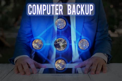 Man Computer Backup Stock Image Image Of Table Safety