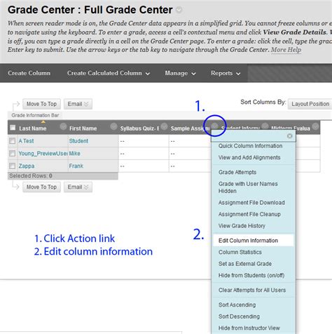 Manage The Blackboard Grade Center