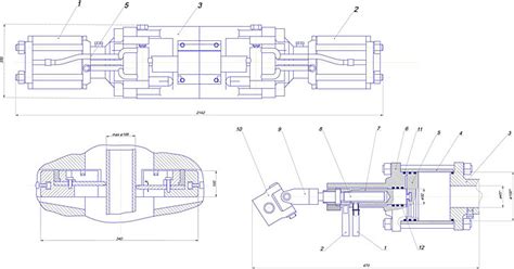 Engineering Drawing Of Industrial Equipment Hatching Industry Engineering Drawing Vector
