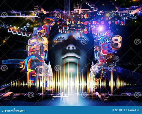 Acceleration Of Digital Science Stock Illustration Illustration Of Gold Grid