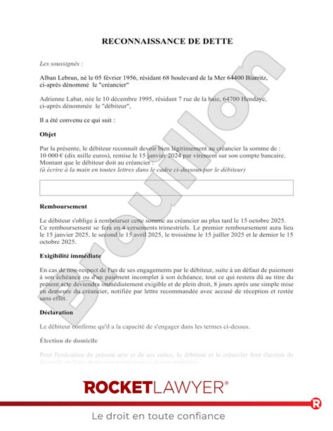 Modele De Lettre De Reconnaissance De Dette Comment F Vrogue Co