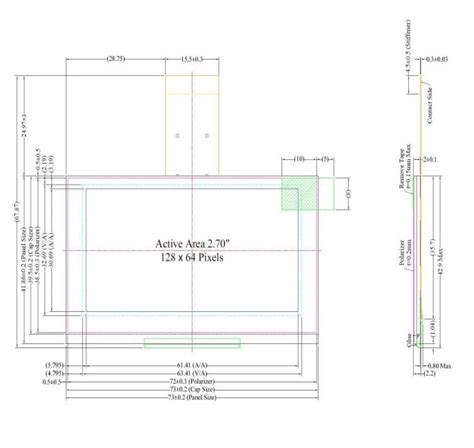 2 7 Inch 128x64 Oled Screen SPI Interface Monochrome Display