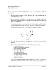 Problem Set 1 ORGANIC CHEMISTRY 1 Problem Set No 1 Write Your