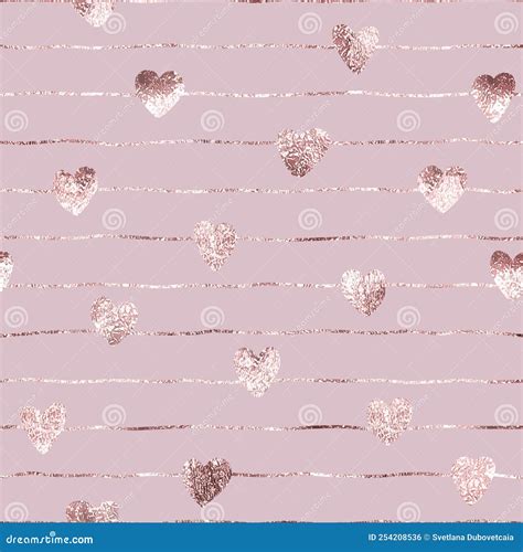 Heart Seamless Pattern Girl Background With Pink Hearts And Lines