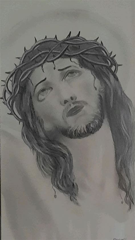 Jesus Christ Portrait Charcoal Dust Drawing Portrait Drawing Art