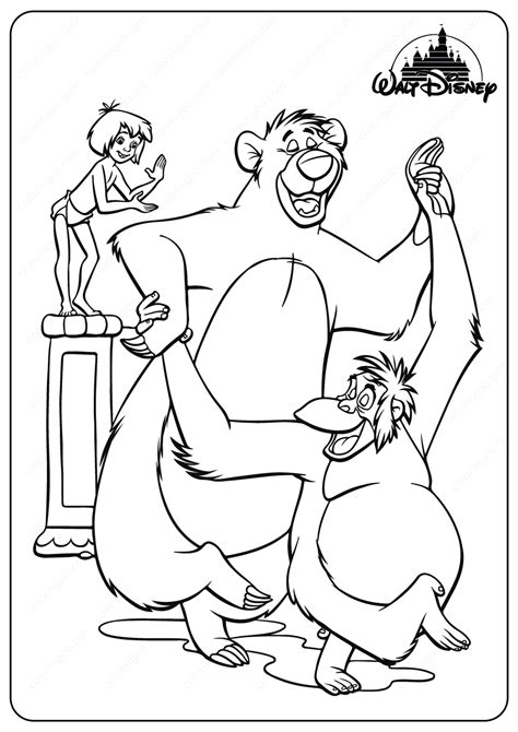 Free Printable Disney Jungle Book Baloo Coloring Pages