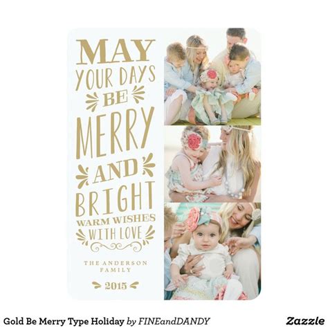 Gold Be Merry Type Holiday Zazzle Holiday Photo Cards Unique