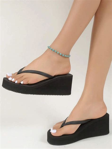 Women Minimalist Flip Flops Fashion Flip Flops Black Shein Usa