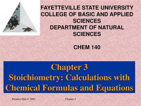 Ppt Chapter 3 Stoichiometry Calculations With Chemical Formulas And