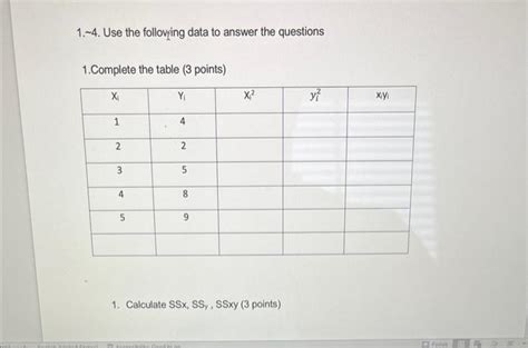solved 1 4 use the following data to answer the questions