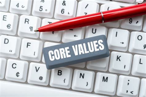 Hand Writing Sign Core Values Conceptual Photo Belief Person Or