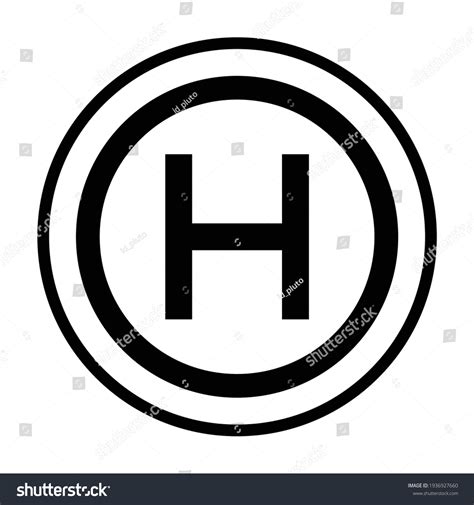 Simple Heliport Icon Vector Illustration Stock Vector Royalty Free