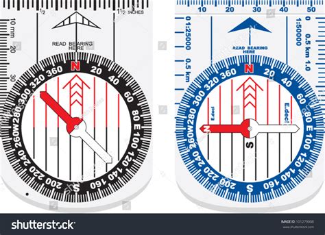 Magnetic Declination Compass Over 10 Royalty Free Licensable Stock
