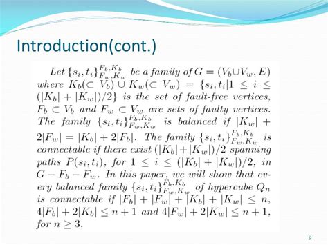 Ppt Vertex Fault Tolerance For Multiple Spanning Paths In Hypercube