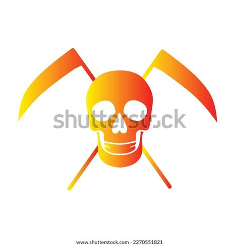 Skull Crossed Scythe Vector Logo Icon Stock Vector Royalty Free