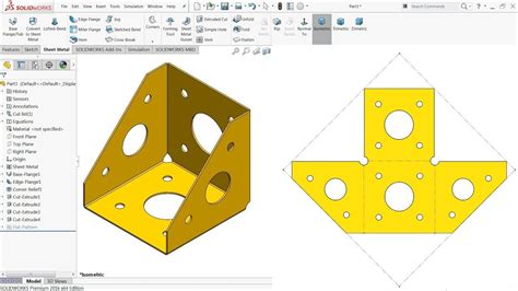 Solidworks Sheet Metal Tutorial Base Flange Edge Flange Corner Relief