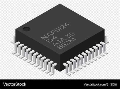 Microchip Computer Electronic Component Royalty Free Vector