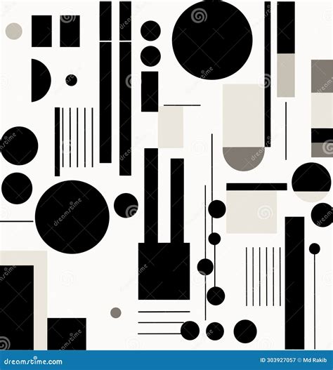 Abstract Geometric Shapes Pattern And Black And White Vector In The