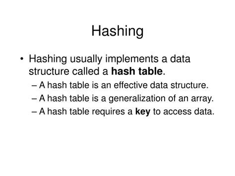 Ppt Hashing Powerpoint Presentation Free Download Id6199849