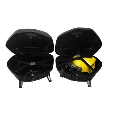 זוג ארגזי צד לאופנוע 23 ליטר כיסוי עליון קרבון נעילה חכמה דגם V35 W L H צבע שחור בלילה ניסים