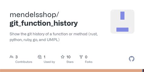 GitHub Mendelsshop Git Function History Show The Git History Of A