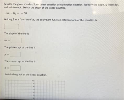 Solved Rewrite The Given Standard Form Linear Equation Using Chegg