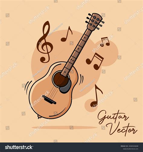 Guitar Instrument Vector Art Illustration Stock Vector Royalty Free