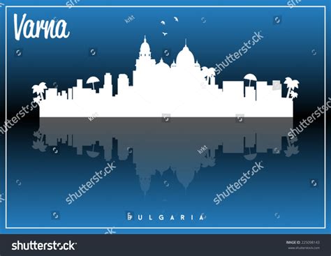 Varna Bulgaria Skyline Silhouette Vector Design Stock Vector Royalty