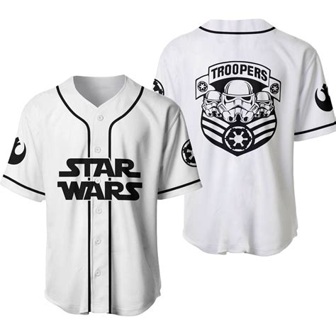 White Black Star Wars Troopers Logo Back Disney Unisex Cartoon Casual