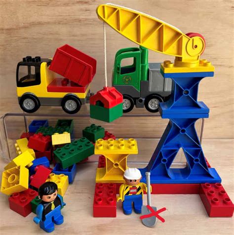 Vintage Lego Duplo Crane 2646 Plus Extra Trucks People And Bricks Toys Indoor In Canning