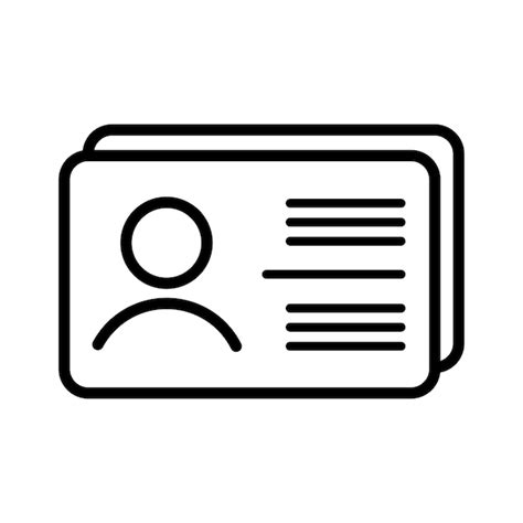 Premium Vector Line Personal Identity Card Id Card Icon Staff Identification Card Symbol For