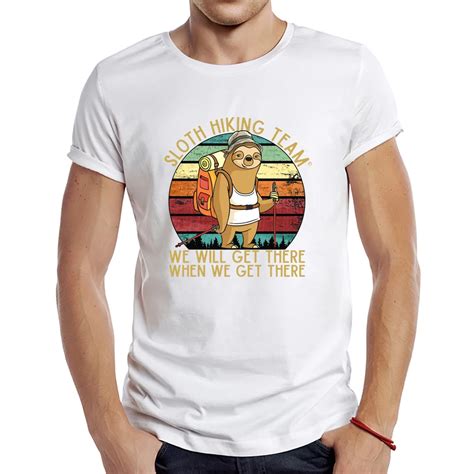 2022 남자의 새로운 나무 늘보 하이킹 디자인 반팔 티셔츠 쿨 프린트 탑 힙 스터 티 Aliexpress