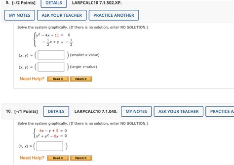 Solved Solve The System Graphically If There Is No