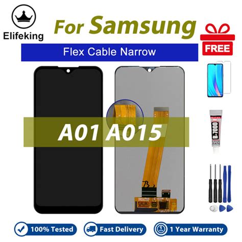 Lcd For Samsung Galaxy A01 A015 Black Narrow Flex Display Touch Screen