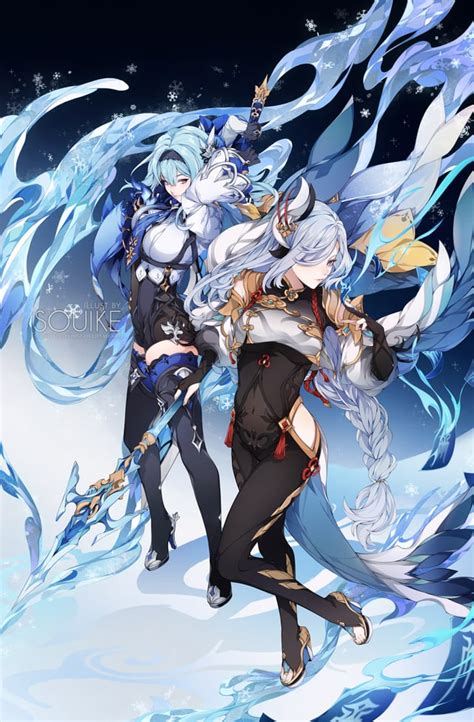 Eula And Shenhe By [souike ] R Churchofeula