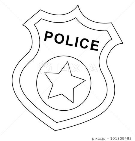 Police Badge Outline Clip Art