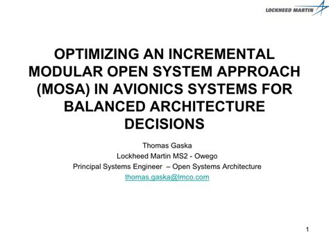 Pdf Optimizing An Incremental Modular Open System Approach Mosa In