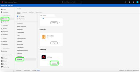 Create An Api Streaming Connection Using The Ui Adobe Experience Platform