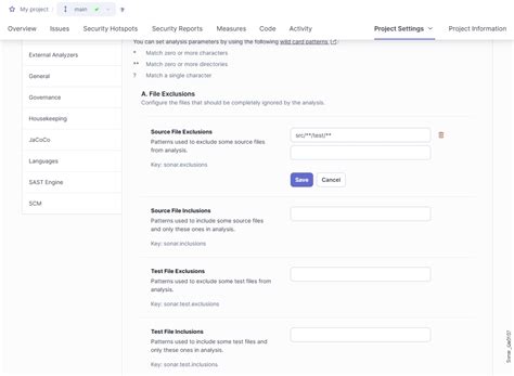 Excluding Based On Path Matching Patterns Sonar Documentation