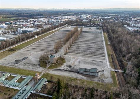 Aerial View Of The Dachau Concentration Camp In Bavaria Germany Stock